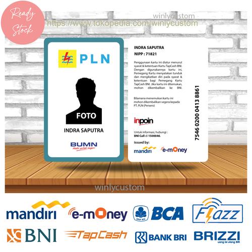 Jual E-Money Emoney Etoll MANDIRI ID CARD PLN Tanda Pengenal -2 SISI ...