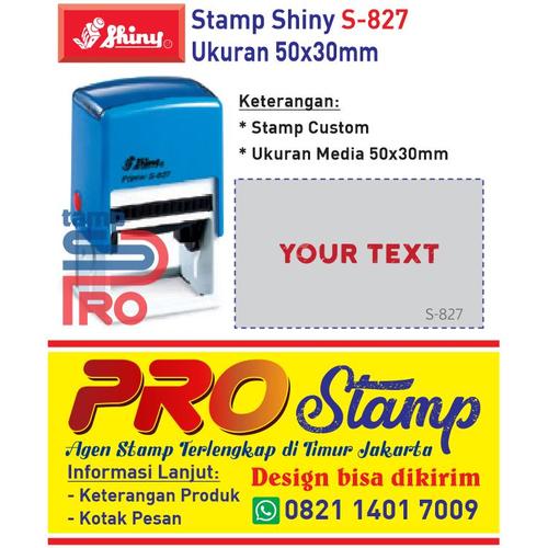 Jual Stempel Shiny S827 / S-827 Otomatis Self Ink Custom Text 48 x 28 mm - Karet Runaflex - Kab ...
