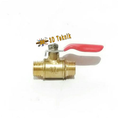 Jual Stop Kran Keran Kompresor Angin Ball Valve 1/4 in Kuningan Drat ...