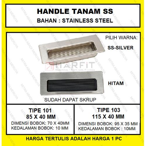 Jual Handle Tanam Tarikan Lemari Silver Hitam Kotak Aluminium - 101 ...