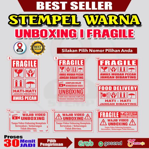 Jual Stempel Unboxing Fragile Cocok Untuk Paking Olshop - Tinta ...