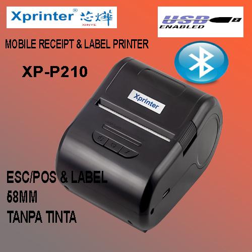 Jual PORTABLE PRINTER LABEL & RECEIPT XP-P210 USB+BLUETOOTH 58MM=Epson ...