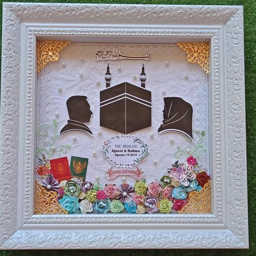 Jual frame mahar 3d 30x30 kembang single - putih silver - Jakarta Timur ...