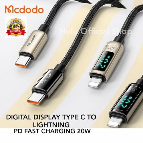 Jual CABLE MCDODO TYPE C TO LIGHTNING DIGITAL DISPLAY PRO PD FAST 20W 1.2M - Hitam - Jakarta ...