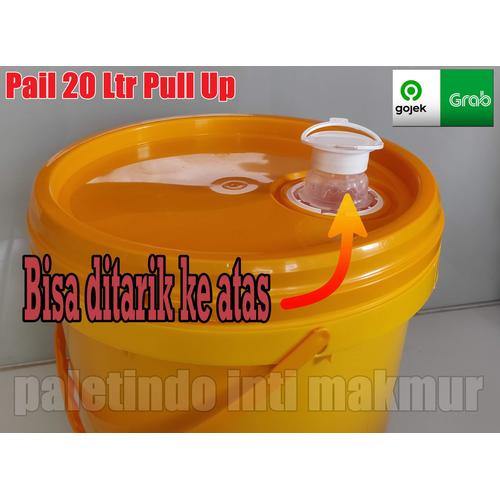 Jual Ember Pail 20 Liter Tutup Pull Up Kirim Gojek/ Grab - Kuning Tua ...