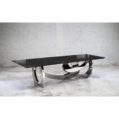 Jual meja makan stainless steel minimalis model rantai (dining table ...