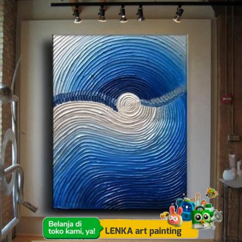 Jual lukisan abstrak tekstur blue art handmade - Kab. Bandung - LENKA ...
