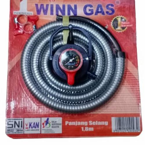 Jual selang regulator kompor gas wingas double lock/winn gas paket 1,8 ...