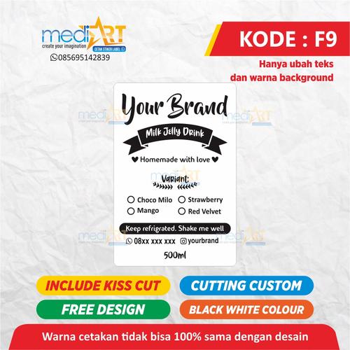 Jual Stiker Label Cutting Botol Minuman Susu Jelly Tahan Air Transparan ...