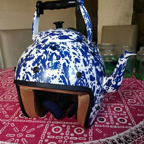 Jual HELM CERET/ HELEM TEKO Jadul The Legend Of Teko Lurik - corak biru ...