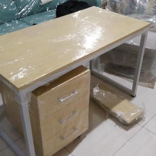 Jual meja set laci alas cpu belajar komputer kerja kantor staff 120*60 ...