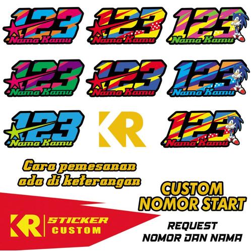 Jual Stiker nomor start keren (REQUEST NOMOR DAN NAMA) minimal order 3 ...