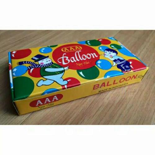 Jual Balon Tiup Jadul AAA box kotak 32 pcs / balon 90 an - merk AAA ...