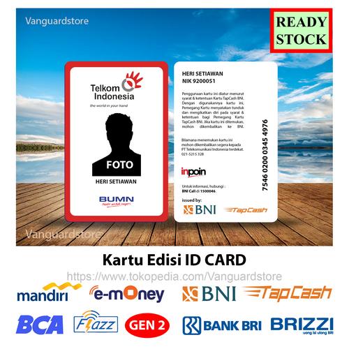 Jual Emoney Kartu Etoll ID CARD BNI Telkom Kartu Tanda Pengenal -2 SISI ...