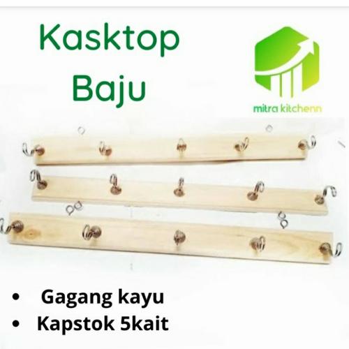 Jual Kastop gagabg kayu kastop gantungan baju 5 kait - Kota Bandung - mitra_kitchen_store ...