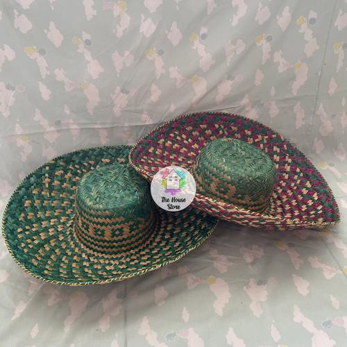 Jual TOPI COWBOY / COBOI / TOPI ANYAMAN PANDAN MOTIF / TOPI PURUN ...