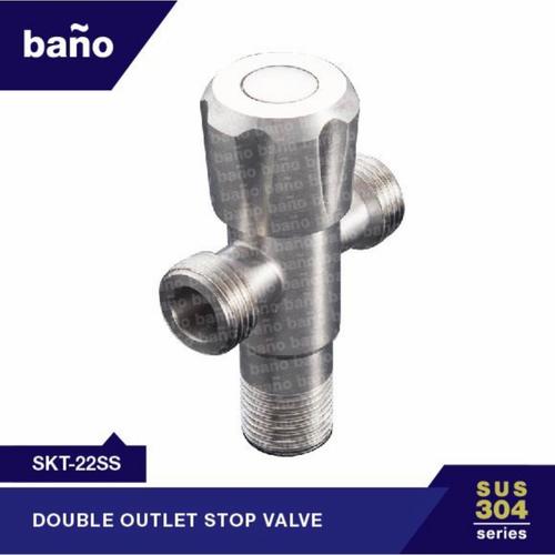 Jual stop kran T stainless bano/stop kran double closed/kran double ...