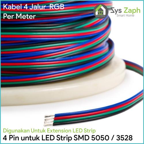 Jual Kabel LED Strip RGB 4 Pin 5050 / 3258 Meteran Per Meter Jalur 4Pin ...