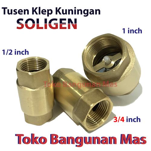 Jual Tusen Klep 3/4" inch Kuningan SOLIGEN /Tesen klep/Tosen klep ...