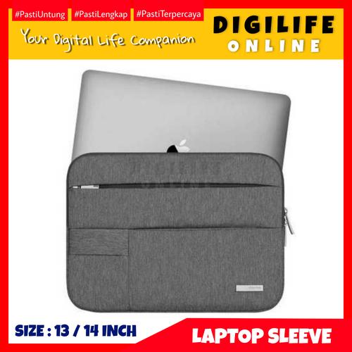 Jual Sleeve Laptop KALIDI Canvas ABU Case Tas Sarung Notebook 13 14 ...