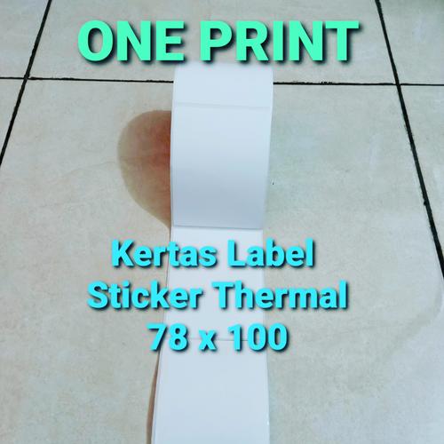 Jual Kertas Thermal Label Sticker 78mm x 100mm 1 Roll Isi 300 Pcs - Kab ...