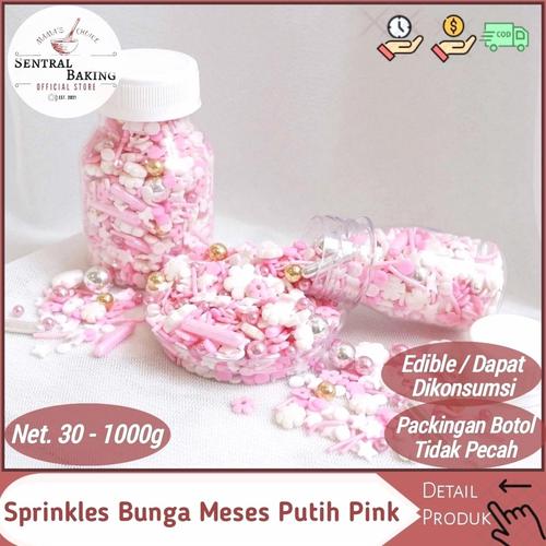 Jual Sprinkle Kue Bunga Meses Putih Pink / Springkle Kue Springkel Hias ...