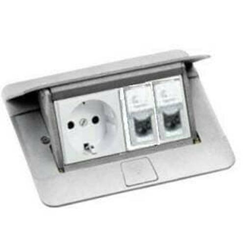 Jual Dual Double Floor Outlet Data Cat 5e cat5e Stop Kontak Lantai ...