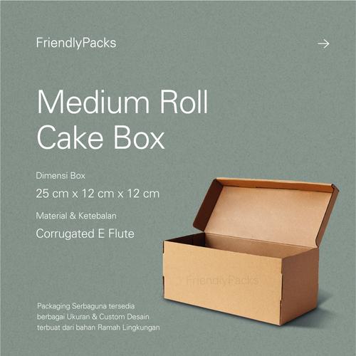 Jual Medium Roll Cake Box - Packaging Corrugated - 25 x 12 x 12 cm ...