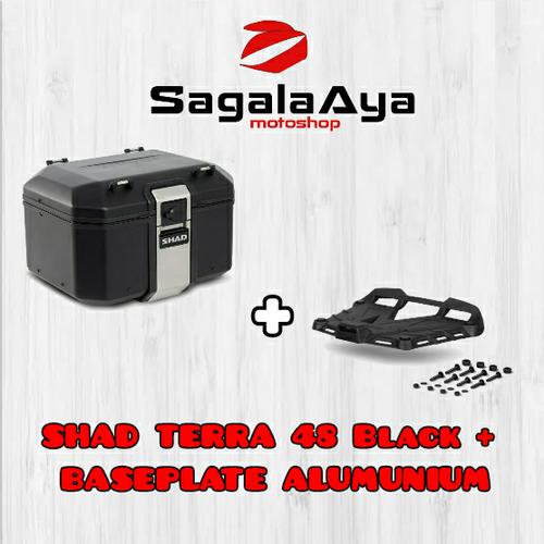 Jual Box shad tr48 terra 48 black with baseplate alumunium pannier ...