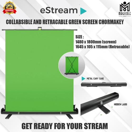Jual eStream Collapsible and Retractable Green Screen Chromakey ...