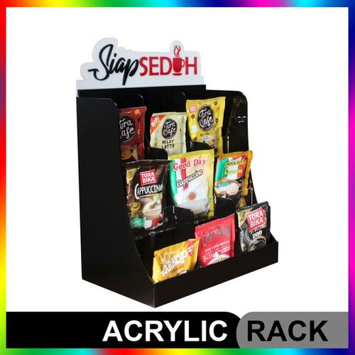 Jual Rak Akrilik Kopi Display Isi 9 Kotak / Coffee Organizer - Hitam ...