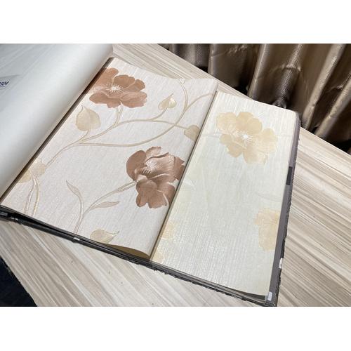 Jual Wallpaper Vinyl Dinding Bunga Gradasi Mocca Orange Emboss Timbul ...