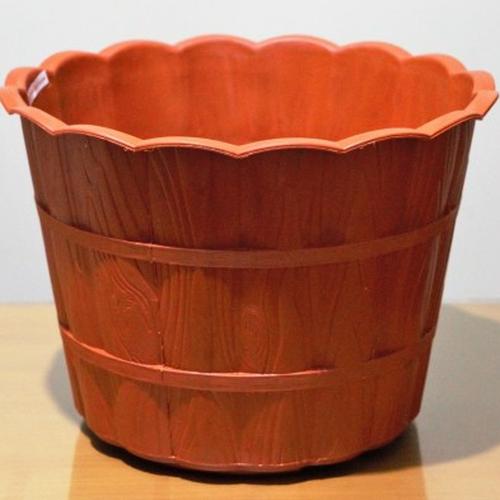 Jual Pot Bunga Tanaman Kembang Motif kayu 25 cm Bata Coklat CJP Citra ...