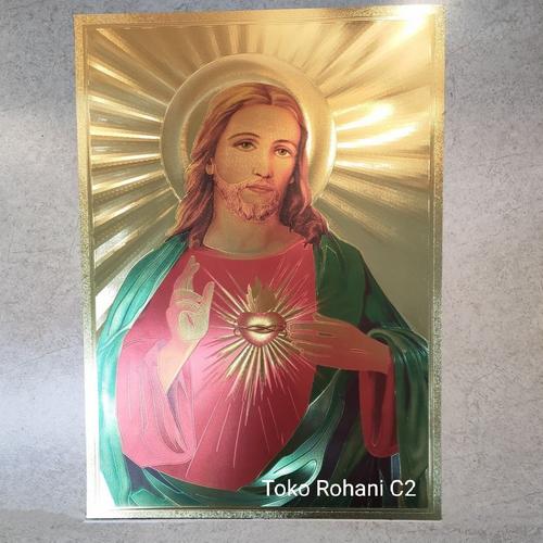 Jual Poster Yesus Hati Kudus 25x35cm - Poster Hologram - Poster Rohani ...