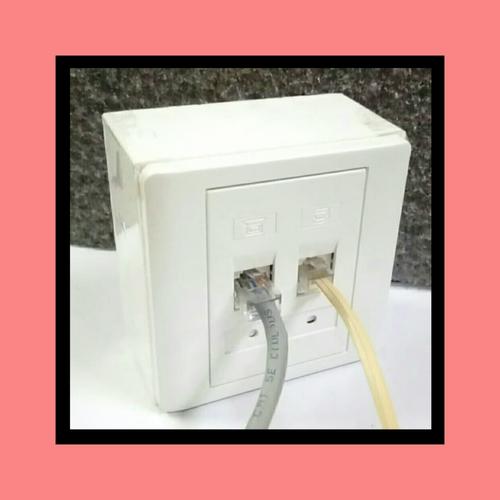 Jual FACE PLATE RJ45 2HOLE+MODULAR+OUTBOW/OUTLET UTP+MODULAR Rj45/Rj11 ...