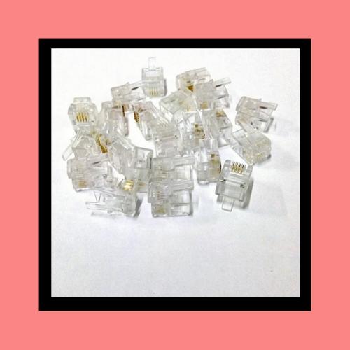 Jual KONEKTOR TELEPON Rj11-RJ11 6P4C TELEPON MODULAR PLUG 4 PIN ...