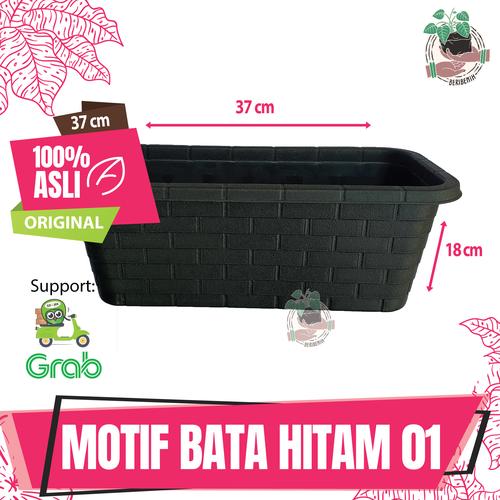 Jual Pot Bunga Panjang Pot Tanaman Hias Motif Bata NKT RTG 01 Hitam ...