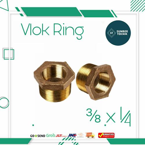 Jual Vlok ring / overloop ring / Adapter ukuran ⅜ x ¼" bahan Kuningan ...