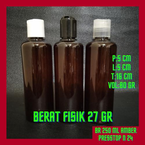 Jual BOTOL 250 ML AMBER PRESSTOP N 24 - clear - Jakarta Barat - Brains Packaging | Tokopedia