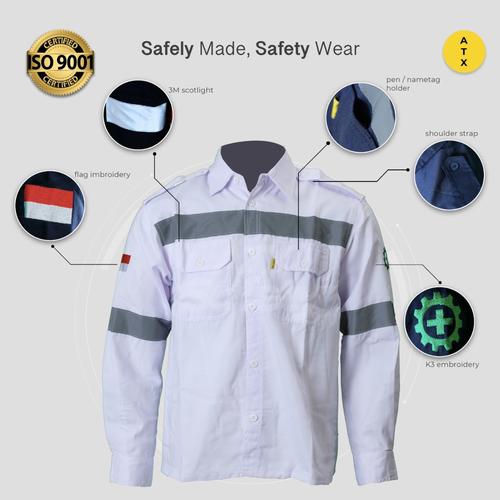 Jual Wearpack Safety Baju Kerja Lapangan Lengan Panjang Merk ATX Putih ...