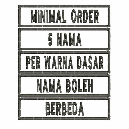 Jual Bordir Nama / Patch Nama / Name Tag / Papan Nama - Satu Baris ...