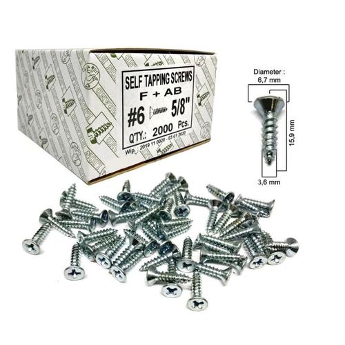 Jual FAB #6x5/8" Skrup 1.5 cm Moon Lion Tapping Screw Sekrup Kepala ...