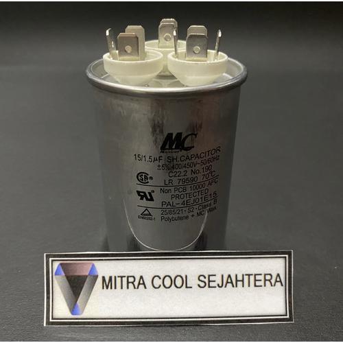 Jual KAPASITOR AC / CAPACITOR AC LG 3 KAKI 15/1,5 uF (MERK MC) 15/1,5 MIKRO - Kota Bekasi ...