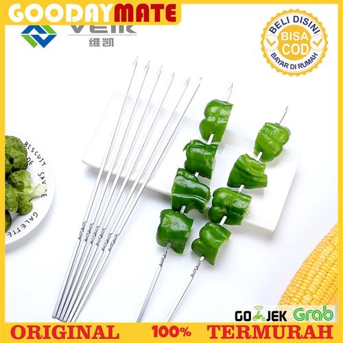 Jual Alat Tusuk Sate Stainless 1 Pcs Tusukan Sate Barbeque Klatak Sate ...