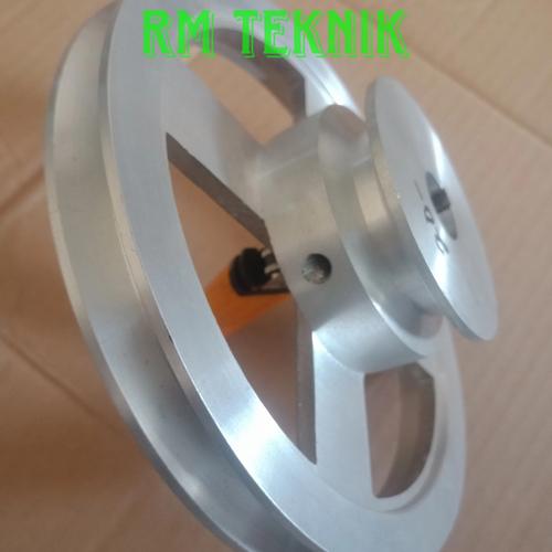 Jual Pulley Puli A1 kombinasi 8 inch X 3 inch As 20 mm Puly alumunium ...