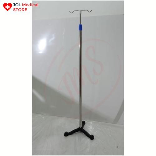 Jual Tiang Infus Portable Kaki 3 kaki 5 Roda Besi Kuat Standar Rumah ...