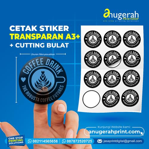 Jual Cetak Stiker Label Produk Makanan Transparan Custom Cutting Bulat ...