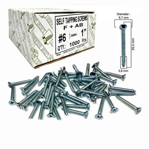 Jual FAB #6x1" Skrup 2.5 cm Moon L Sekrup Tapping Screw Flat Head ...