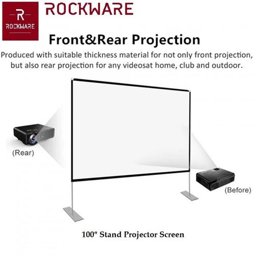 Jual ROCKWARE Stand Projector Screen 100-inch Layar Proyektor Polyester - Jakarta Barat ...