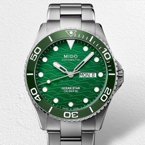 Jual Mido M042.430.11.091.00 Ocean Star 200C Green Dial Green Bezel ...